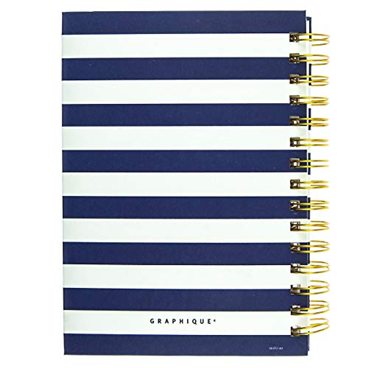 Graphique Hardbound Spiral Journal | Make Things Happen Navy Stripe Design | Premium Paper | Notebook | Diary | Lists | Record Month and Date | Great Gift | 160 Ruled Pages | 6.25” x 8.25”