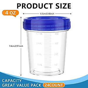 XSEINO 24 Pack 4oz Salad Dressing Container to Go,Small Containers with Lids Leakproof Condiment Containers with Screw Lids Reusable Stackable Plastic Dip Sauce Containers