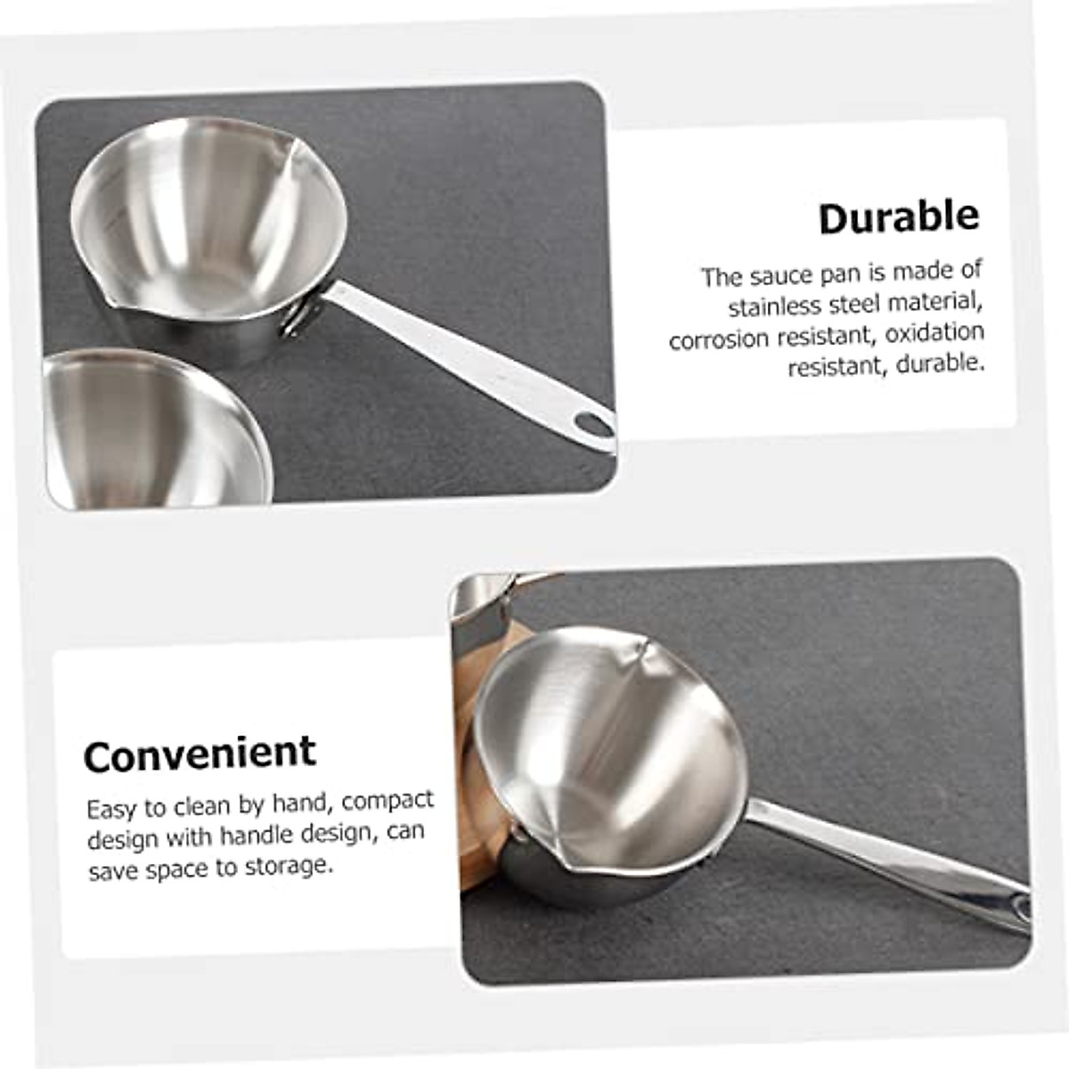 Veemoon Chocolate Milk 3pcs and Stick Pouring Pour Stainless Warmer Stockpot Kitchen Korean Spout Non Handle Soup Cookware Stovetop Melting Cooking Pot Stove Ml Saucepan Boiling Turkish Coffee Pot