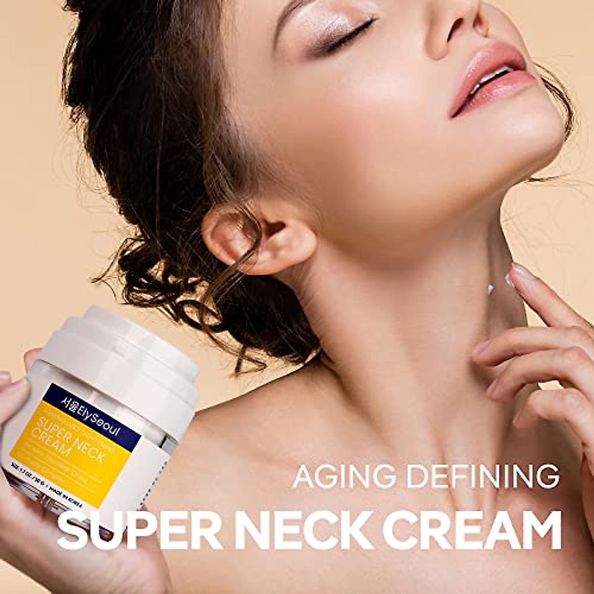 Korean Skin Care Neck Cream, Skin Tightening Cream, Neck Firming Cream Improves Skin Elasticity and Reduce Neck Lines, Anti Aging Moisturizer for Neck & Décolleté - Day & Night Skin Firming and Tightening Lotion 1.7 FL OZ