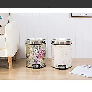 zongshengshop Indoor Trash can 2.64Gallon Trash Can Kitchen Foot Pedal Trash Cans with Lid European-Style Living Room Bathroom Bedroom Waste Bin Large Wastebasket Trash Can