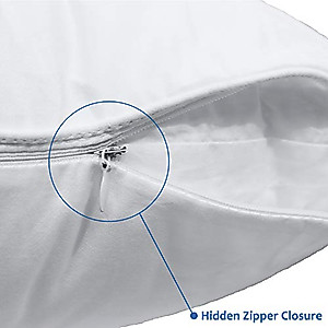 Precoco Toddler Pillowcase 14x19 Inch | 100% Cotton White Toddler Pillowcases Set of 2 with Zipper Hidden | Super Soft 600 Thread Travel Pillow Covers for Boys Girls Kids Bedding, Gentle & Breathable