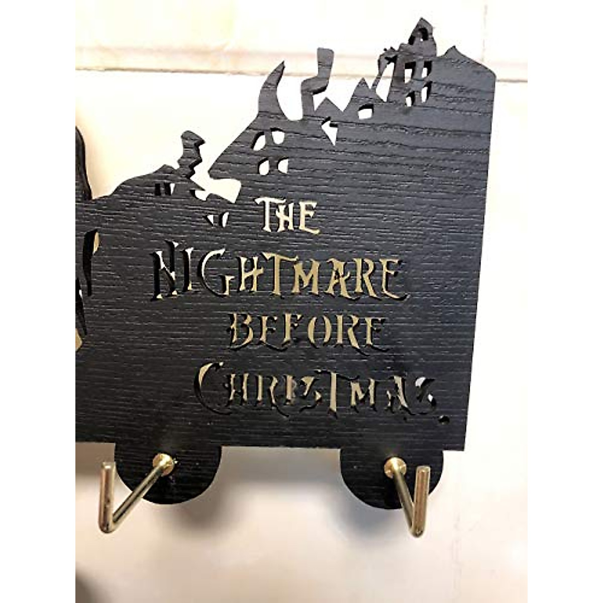 Nightmare Before Christmas Key Hooks-Jack Skellington Wall Hooks Heavy Duty 20LB(Max),Jack Wall Décor,Wood Coat Hooks, Key Holder,Key Hanger for Wall、Entryway and Kitchen