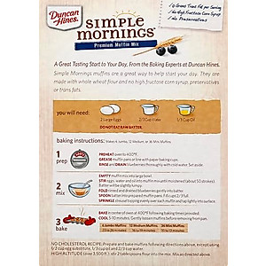 Duncan Hines Simple Mornings Blueberry Streusel Premium Muffin Mix, 20.5 oz