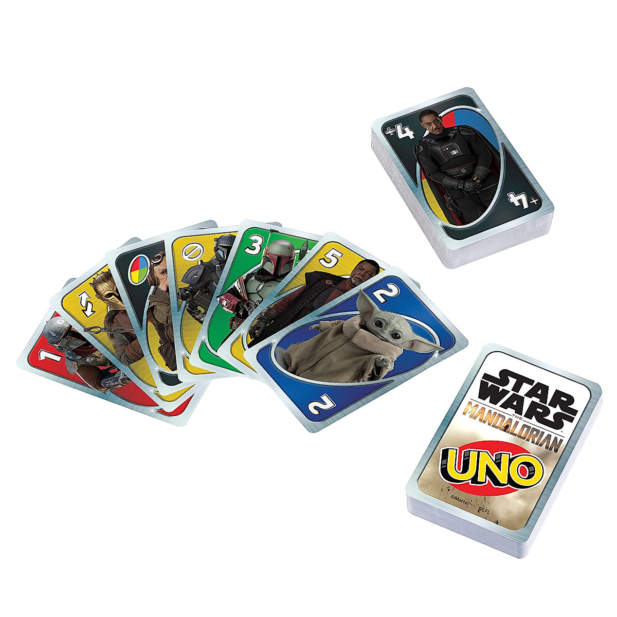 Star Wars UNO The Mandalorian, Card Games, Themed Deck & Special Rule, Gift for Kid, Adult & Family Game Nights, Ages 7 Years Old & Up, 2-10 Players, HJR23