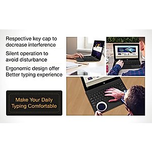 Keyboard Replacement Type Cover Trackpad Mouse for Microsoft Surface Pro 7 / 6 / 5 / 4 / 3 Ergonomic Portable Slim Wireless Bluetooth Rechargeable (with Backlit)