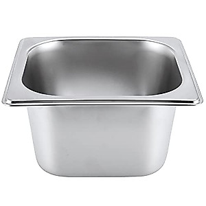 JAPCHET 8 PCS 1/6 Size 2-1/2 Inch Deep Steam Pan, Steam Table Chafer Pan, Stainless Steel Hotel Pan Food Pan for Buffet, Restaurants, Catering