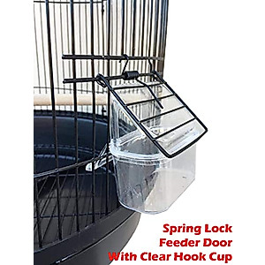 Round Bird CAGE for Small Size Birds Flight, Cockatiel Lovebird Finches Canary Parakeet Aviary Budgie (13" D X 25" H, Black)