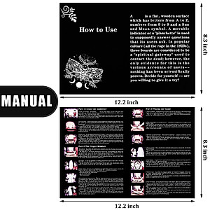 Pendulum Dowsing Divination Board Set Black Wooden Talking Board with Planchette Accessories for Teens Adults Birthday Party and Family Gatherings Games Supplies (Moth Style)