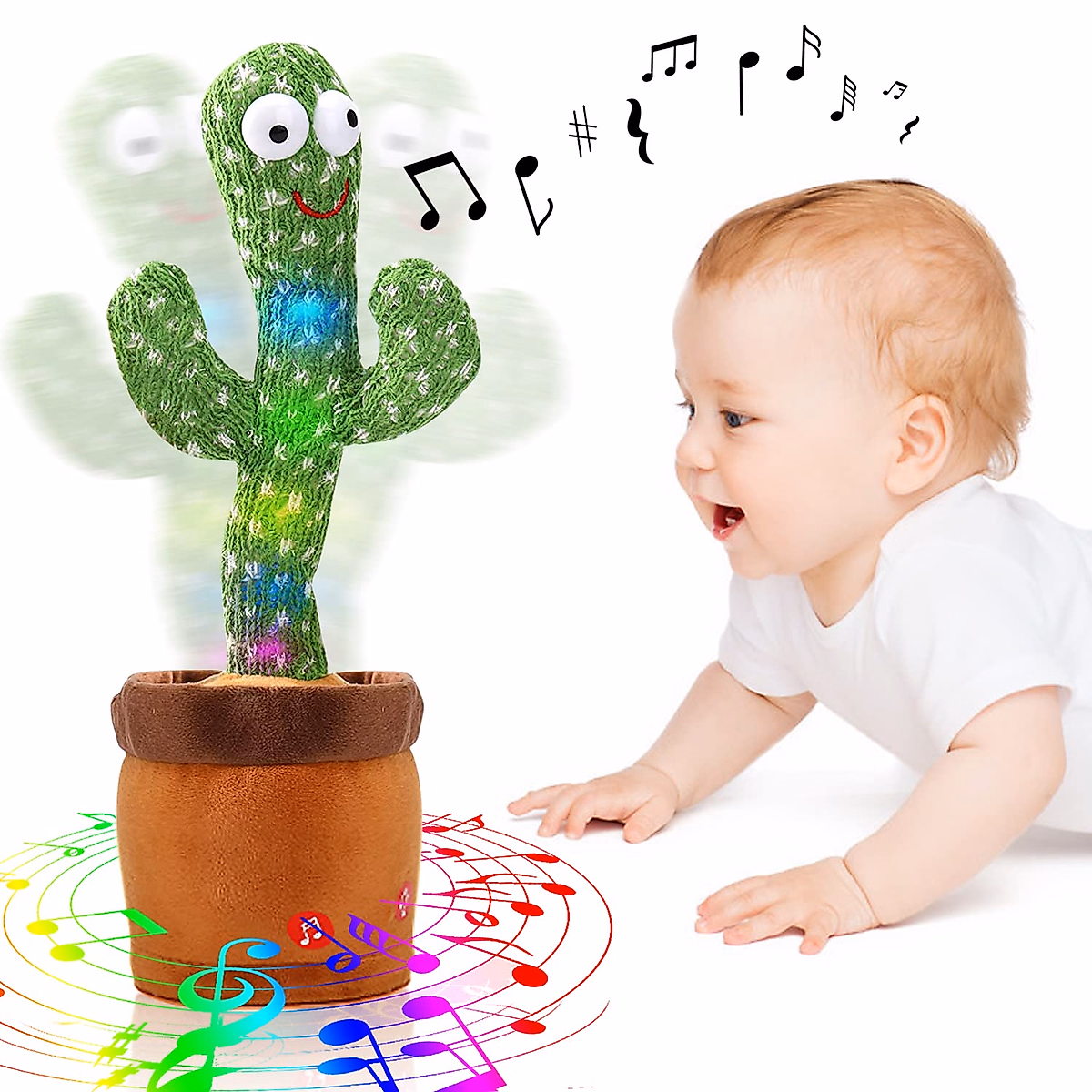 Hongsome Talking Cactus Mimicking Toy,Cactus Baby Toy That Repeat What You Say Singing Dancing,Funny Plush Toy Gifts for Babies Boys Girls Kids