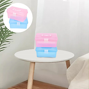 2pcs Capacity Medicine Storage Case Compartment Box Handle Organizer Box Dormitory Multipurpose Storage Crafts Sewing Tools