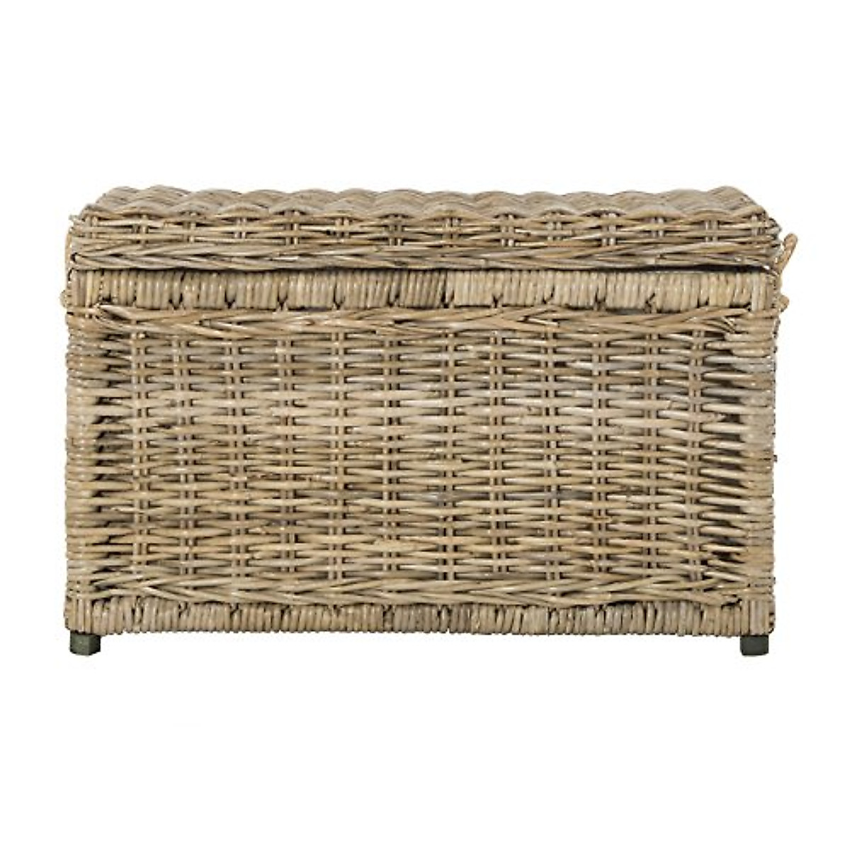 happimess HPM9003B Jacob 30" Wicker Storage Trunk, Collapsible for flat storage, Rattan-Kubusoft Gray, Coastal for Office, Dorm Room-LivingRoom, Bedroom, Dining Room, Natural