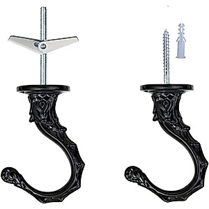 QLXHBOT Ceiling Hooks, Heavy Duty Swag Hook 65mm/2.6" with Screws Bolts and Toggle Wings for Hanging Plants Ceiling Installation Cavity Wall Fixing (3 Sets)