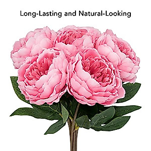 Softflame Artificial/Fake/Faux Flowers - Peony Hot Pink 6PCS for Wedding, Home, Party, Restaurant (850923)