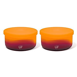 Silipint: Silicone 30oz Lidded Bowls: 2 Pack Sun Storm - Unbreakable, Flexible, Microwave-Oven-Dishwasher, Non-Slip, Sustainable