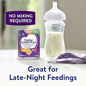 Similac Alimentum with 2'-FL HMO Hypoallergenic Infant Formula, for Food Allergies and Colic Due to Protein Sensitivity, Ready-to-Feed Baby Formula, 8-fl-oz Bottle, Pack of 24