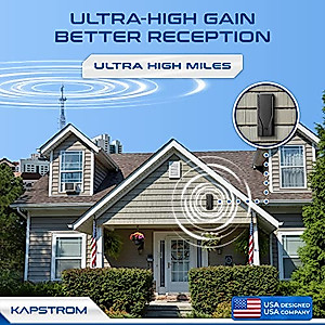 KapStrom 4K HDTV Antenna [Early Release 2023 Chipset] Antenna w/Long Range 300 Miles Reception; Indoor/Outdoor Power Amplifier for Signal Boost; 29.5 ft Coax Cable; Supports All Digital TV Formats