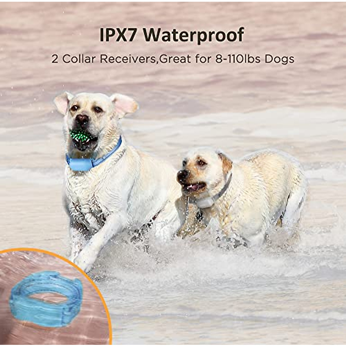 PATPET Dog Shock Collar for Dogs (10-100Lbs) - IPX7 Waterproof Rechargeable Long Control Range Training Collar with Remote for Small Medium Large Dogs