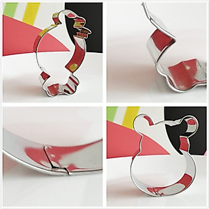 XUNMEINT Minnie mouse Cookie Cutter Set with Storage Box, Mickey, Minnie, Glove, Donald, Winnie the Pooh, Kitty Cat, Bow shapes Sandwich Cutters,8 Pcs Fondant Cutter for Kids