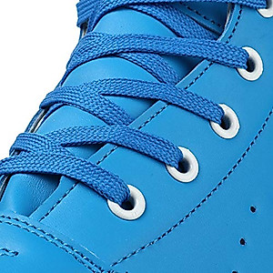 Women's Roller Skates PU Leather High-top Roller Skates Four-Wheel Roller Skates Shiny Roller Skates with Carry Bag for Girls (7, Blue Flash Wheel)