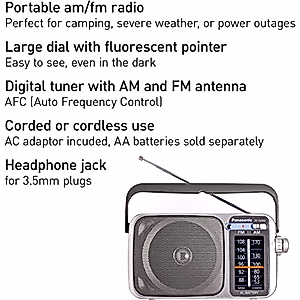 Panasonic RF-2400 AM/FM Radio, Silver