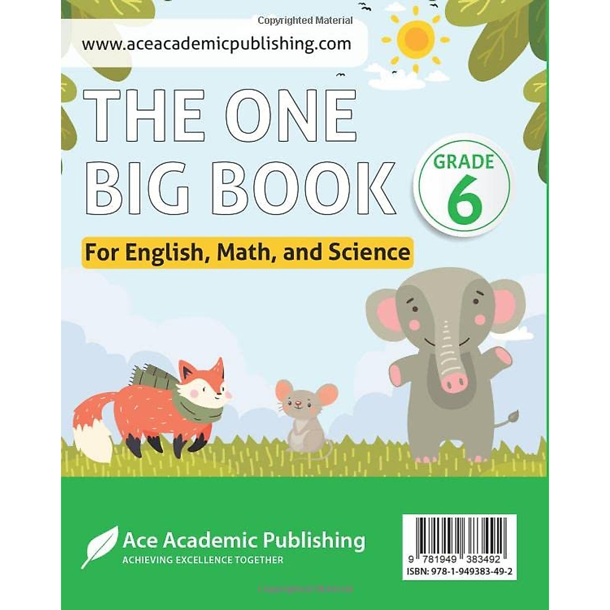 The One Big Book -Grade 6: for English, Math, and Science: Black and White Edition