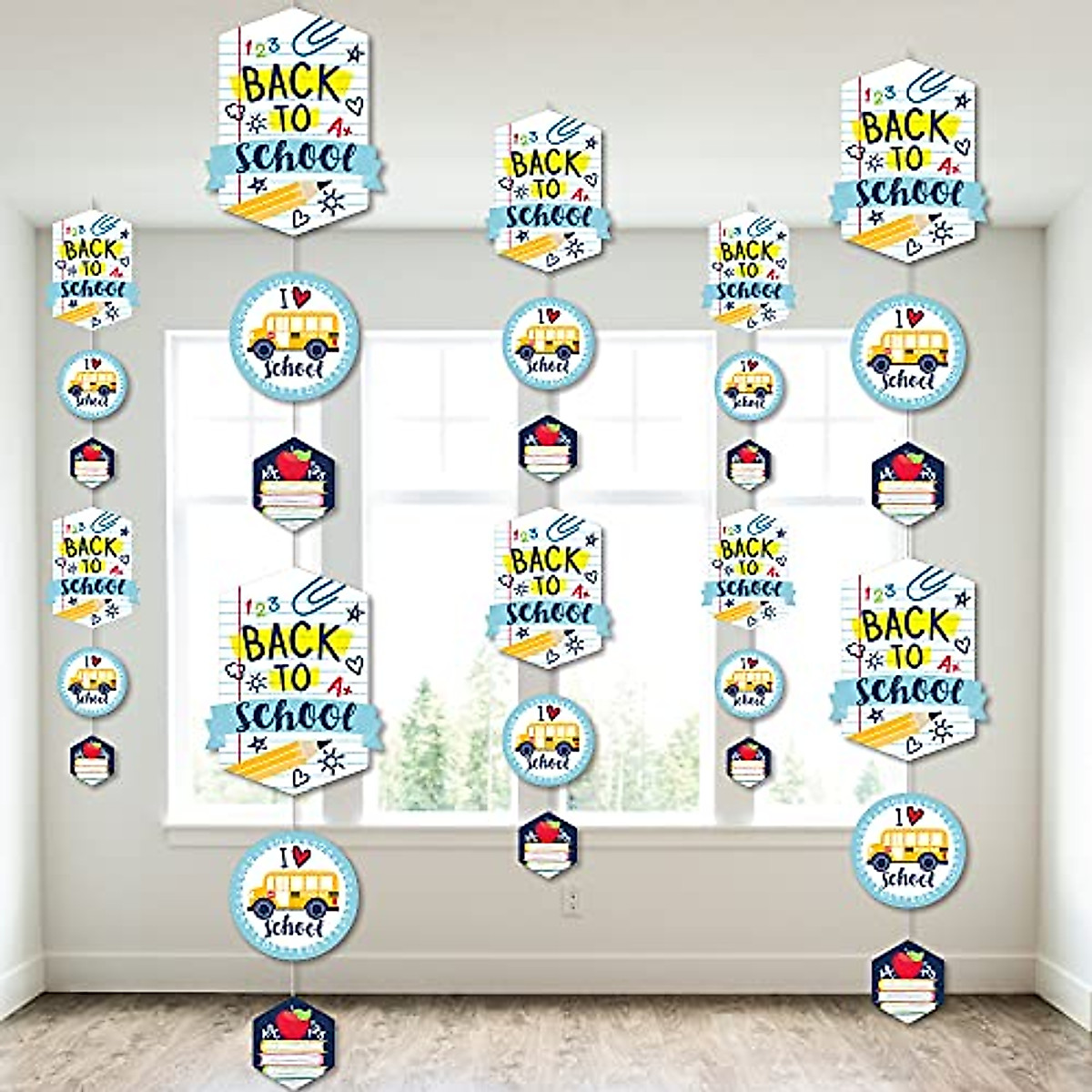 Big Dot of Happiness Back to School - First Day of School Classroom DIY Dangler Backdrop - Hanging Vertical Decorations - 30 Pieces