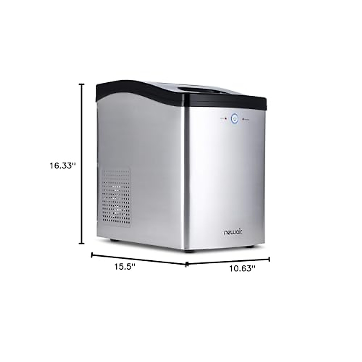 Newair Nugget Ice Maker, Sonic Speed Countertop Crunchy Ice Pellet Machine 45 lbs. of Ice a Day, Stainless Steel, Self-Cleaning Function and BPA-Free Parts, Perfect for Home, Kitchen, and More