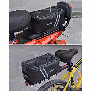 ANMEILU Bike Rack Bag Bike Bags for Bicycles Rear Rack Bike Trunk Bag Back Seat Carrier Saddle Luggage Storage Pack Bicycle Cargo Panniers Fat Tire Bike Folding Ebike Travel Cycling Waterproof Small