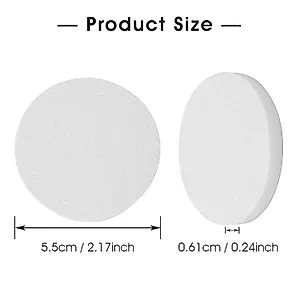 SMGSP 50 Pieces White Round Makeup Sponge Powder Puffs, Cosmetic Sponge Round Foam Pad, Makeup Beauty Eye Face Foundation Blender Suitable for All Skin Types, Wet and Dry Dual Use