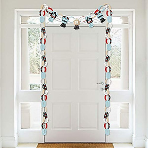 Big Dot of Happiness Boy 18th Birthday - 90 Chain Links and 30 Paper Tassels Decoration Kit - Eighteenth Birthday Party Paper Chains Garland - 21 feet
