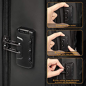 Anti Theft Hard Shell Laptop Backpack 15.6 Inch, Waterproof Expandable Business Computer Backpack with USB Charging Port and Lock for Men, Women Durable College Student Bookbag Travel Daypack, Black