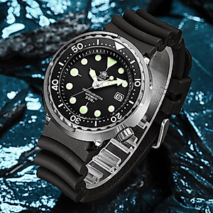 Silicone Watch Strap For Men Diver Watches Quick Release Rubber band Black 20mm, (rubber20)