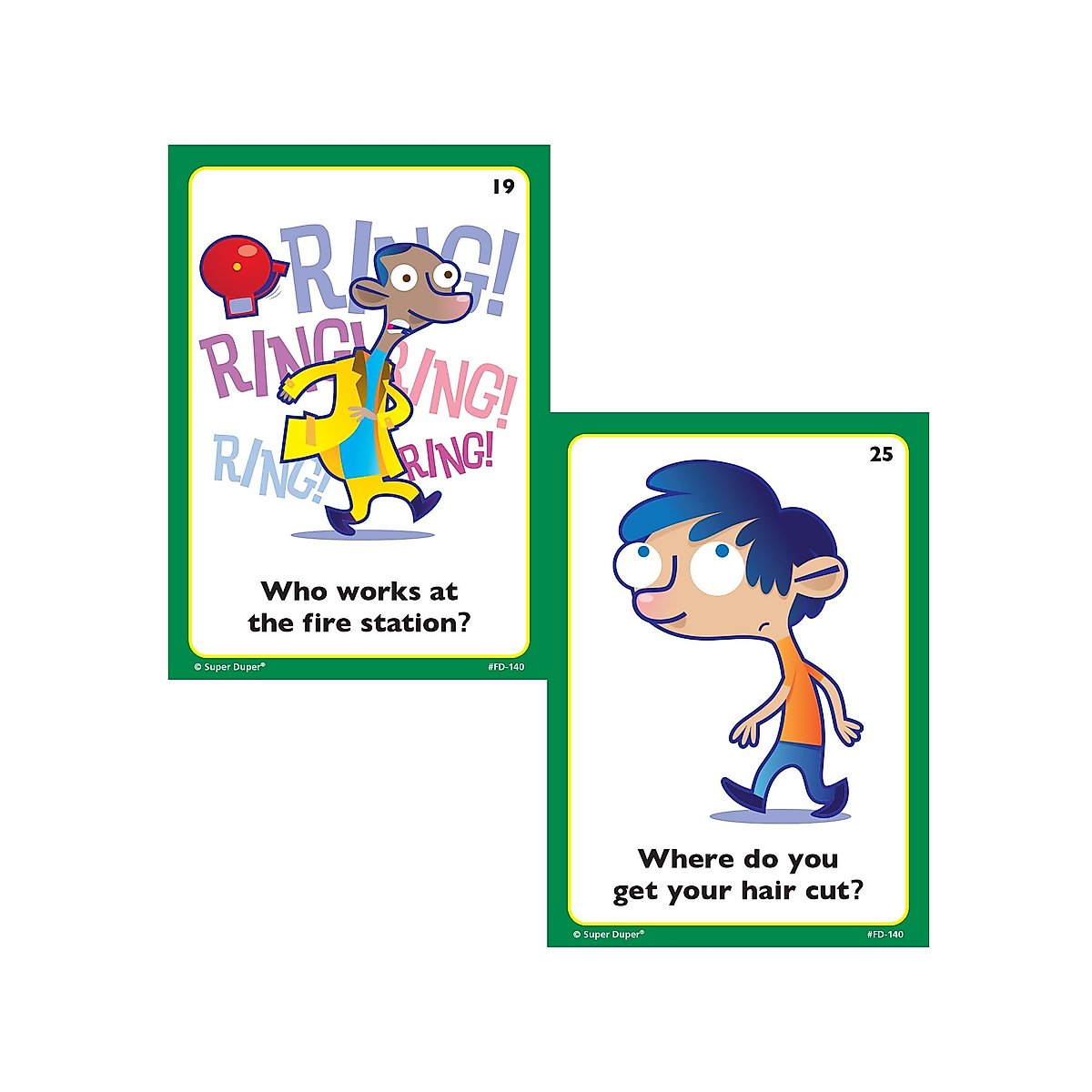 Super Duper Publications | WH Questions in The Community Fun Deck Flash Cards | Who, What, Where, When, Why Basic and Personal Questions | Educational Learning Resource for Children