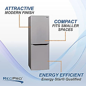 LG RV Refrigerator LBNC10551V 10.1 Cu. Ft. Refrigerator with Bottom Freezer in Platinum Silver with Reversible Door Refrigerator 110V