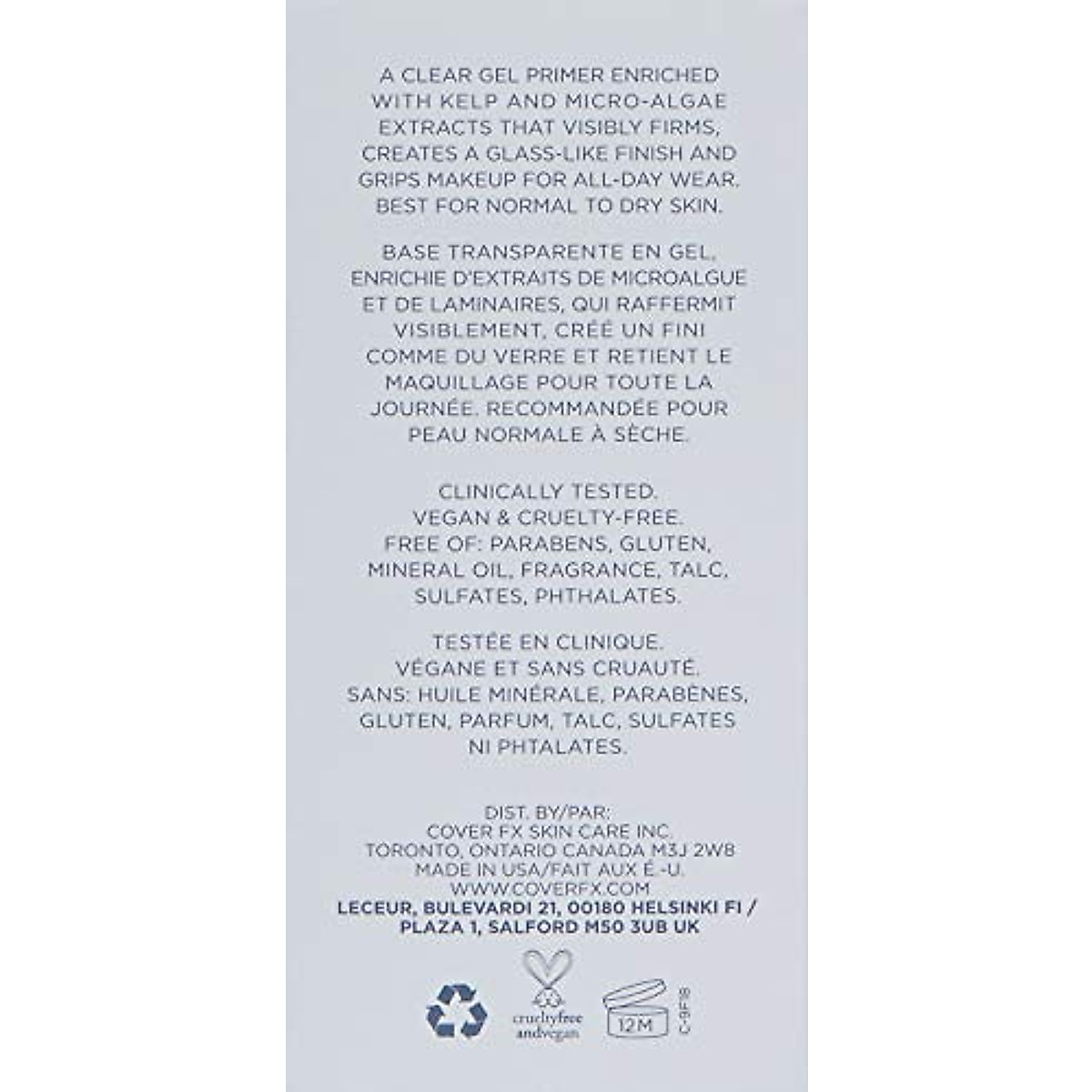 Cover FX Makeup Foundation Gripping Primer, Tighten & Firm Skin Complexion - Travel Size, 0.5 Fl Oz