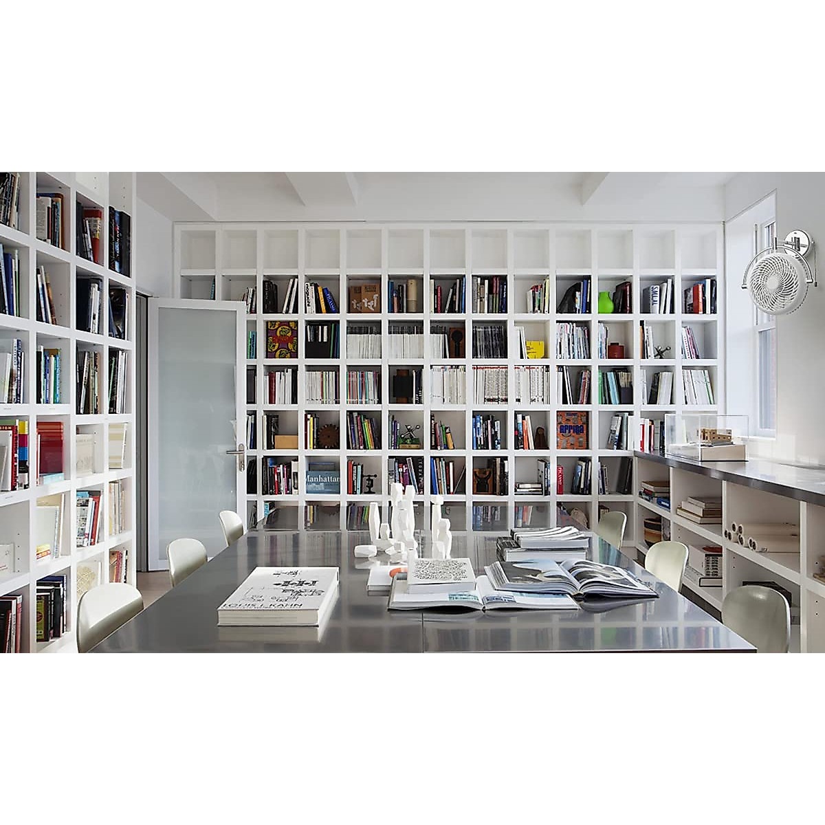 VIVI- 8 in. Wall Mount Swivel Fan with Folding Arm (Walnut)