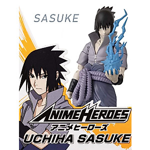 Bandai Naruto Anime Heroes Sasuke Uchiha Toy Action Figure Toy Bundle with 2 My Outlet Mall Stickers