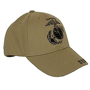 U.S Marine USMC Semper Fi Logo Eagle Embridered Cap Hat Beige