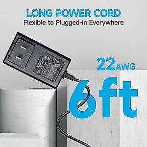 Power Adapter AC 100-240V to DC 12V 2A (2000mA) & 4-Way Power Splitter Cable for CCTV Security Camera/DVR/NVR/LED Strip Lights, UL/FCC/CE Certificated