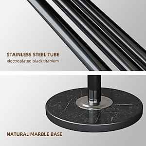 GAMNOF Black Coat Rack ​Freestanding, Metal Coat Rack Coat Hanger Stand, Entryway Tree Coat Rack Stand, High-grade Hat Tree with 12 Hooks & Natural Marble Base