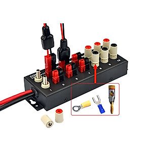 Wired Banana Jack and Power Pole 10 Outlet DC Power Distribution Strip Box