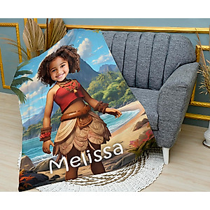 Custom Blanket with Pictures, Kids Photo Blanket, Princess Gift for 5 Year Old Girl, Personalized Gifts for a Birthday Christmas, 30 x 40 Photo Blankets Custom Print, Meaningful Gifts for Her KC47