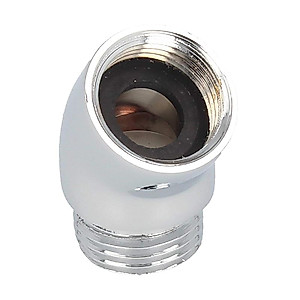 Shower Head Adapter,Solid Brass 135 Degree Shower Elbow Adapter,G1/2" Shower Head Extension Arm Connector (Chrome) (unspinable)