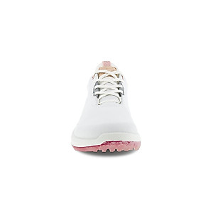 ECCO Women's Biom Hybrid 4 Gore-TEX Waterproof Golf Shoe, White/Silver Pink, 9-9.5