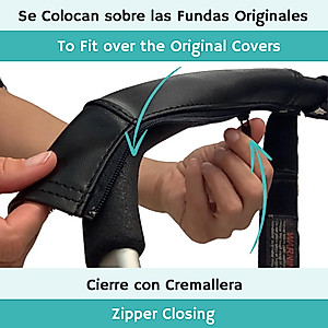 Leatherette Handlebar Covers for Bugaboo Cameleon 1 and 2 (Does Not Replace Rubber) Black