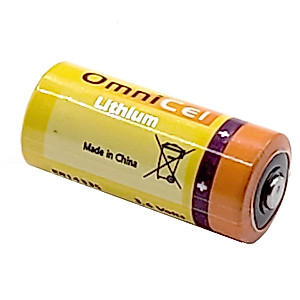 6x OmniCel ER14335 3.6V 1.65Ah 2/3AA Lithium Button Top Battery For Smoke Alarms, Carbon Monoxide Detectors, Intrusion Sensors, Invisible Fencing, Emergency Backup, Data Collection, AMR Add-ons