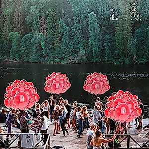 60 Pack Red Balloons + Red Confetti Balloons w/Ribbon | Red Balloon | Globos Rojos | Confetti Balloon | Birthday Balloons | Red Party Decorations | Red Birthday Decorations | Helium Balloons |