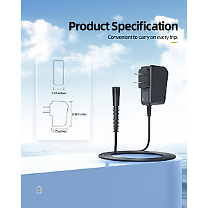 12V Shaver-Charger Cord Fit for Braun-Series 3 7 9 5 1 Electric Shaver Razor Trimmer 3040s 340s 310s 720s-4 790cc 760cc 740s 9290cc 9090cc 9385cc 370 720 760cc 790cc 7865cc 9330s 5018s 7020s