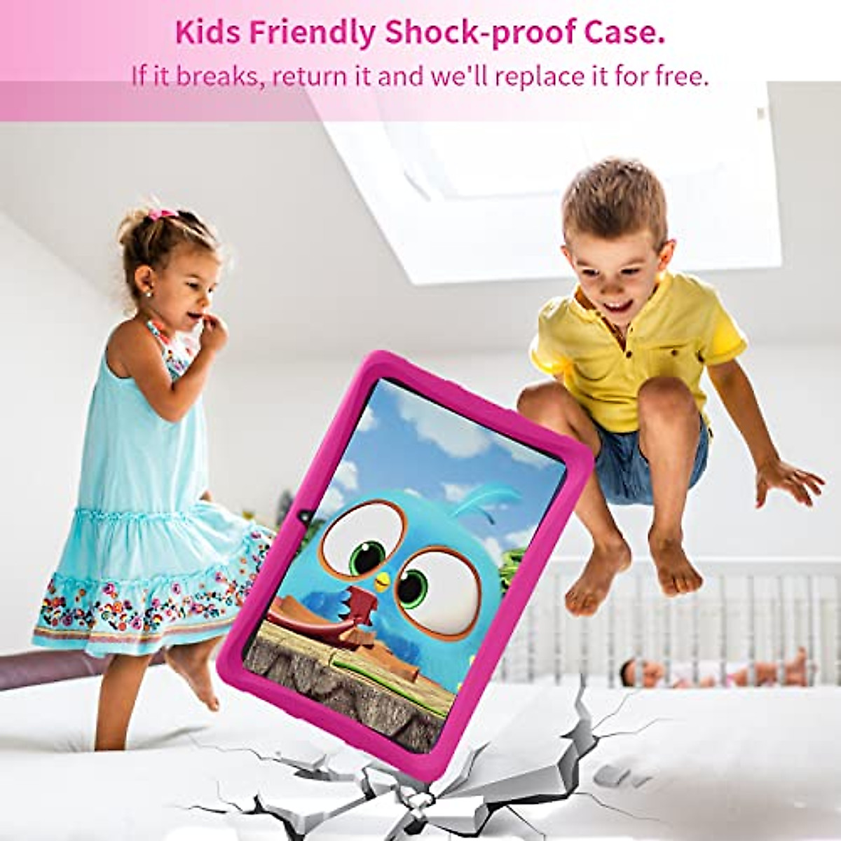 Kids Tablet, Android 13 Tablet, 10 inch 4GB+64GB+512GB Expand, Parental Control, HD Eye-protection Touchscreen Display, 6000mAh Battery, Dual Camera, Bluetooth, WiFi Tableta with Kids Educational APPs